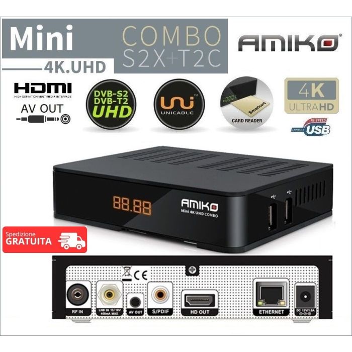 Amiko Mini 4K UHD Combo DVB-S2X+DVB-T2 - DECODER